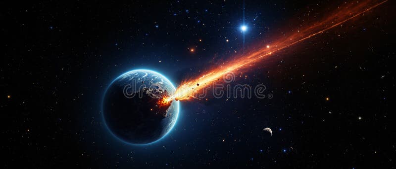 A Catastrophic Celestial Collision Unfolds As a Fiery Asteroid Impacts ...
