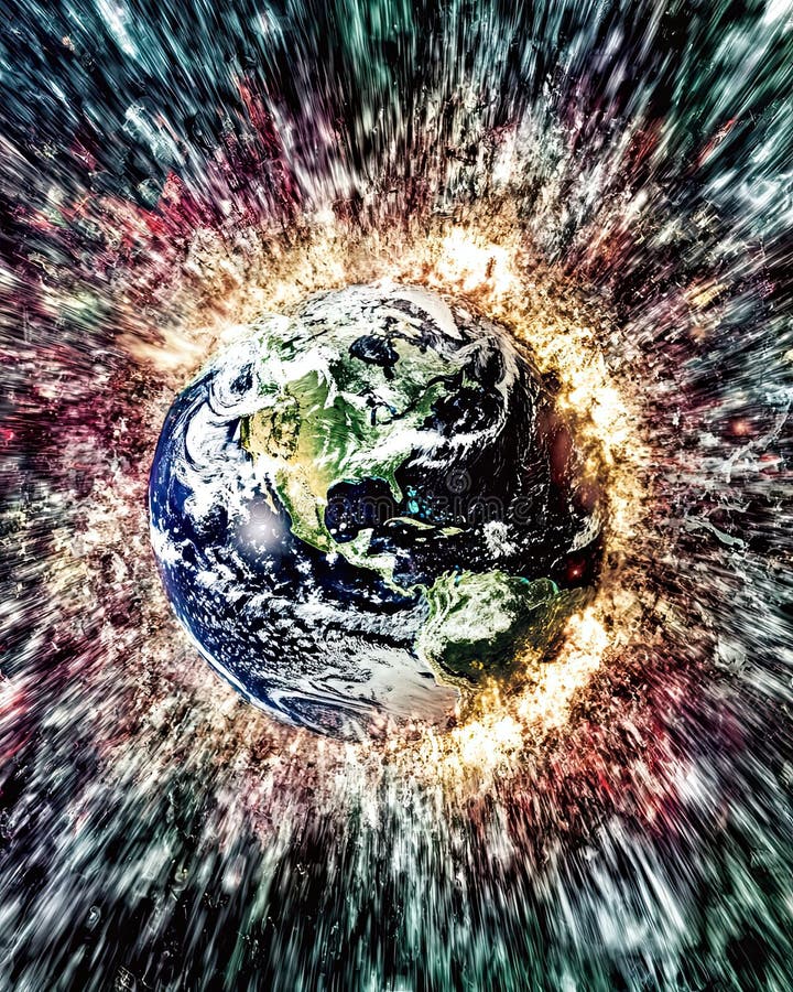 Catastrophic Explosion of a Globe Earth Surrounded by Radiant Energy ...