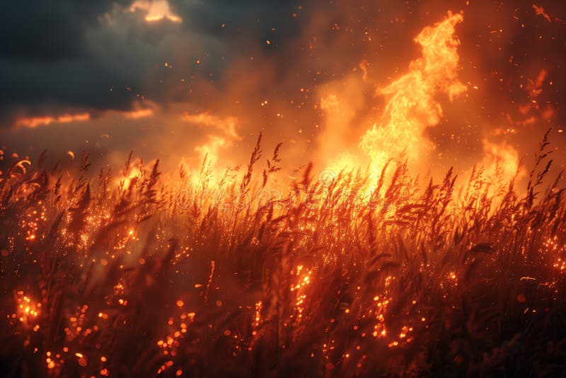 Intense Firestorm Ravaging Field, Natural Catastrophe Wallpaper ...