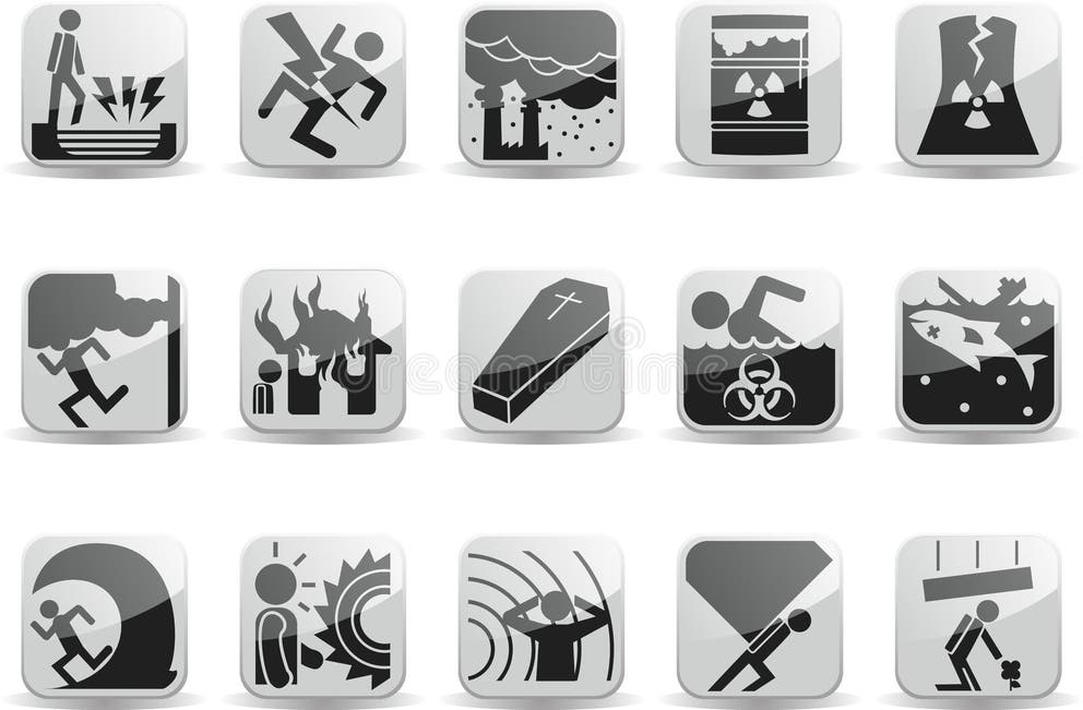 Catastrophic icons stock vector. Illustration of loud - 19622056
