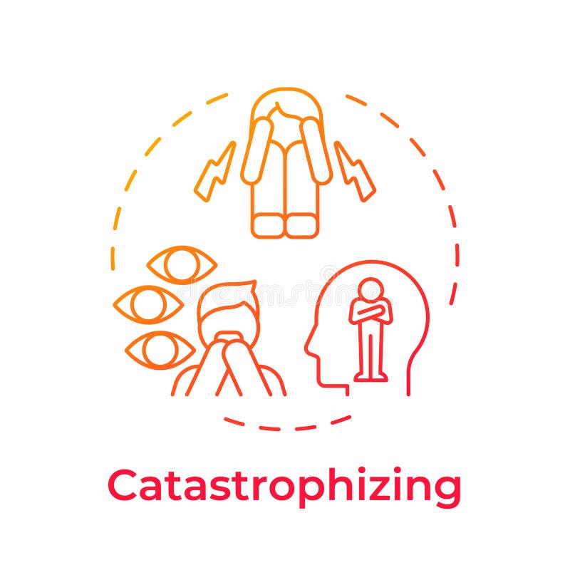 Catastrophizing Red Gradient Concept Icon Stock Illustration ...