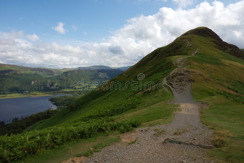 Catbells Peak in the English Lake District Stock Photo - Image of water ...