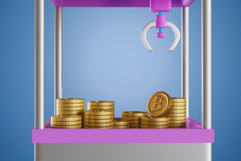 Catch Coin Machine , Coin Cabinet, 3D, Render, Illustration Stock ...