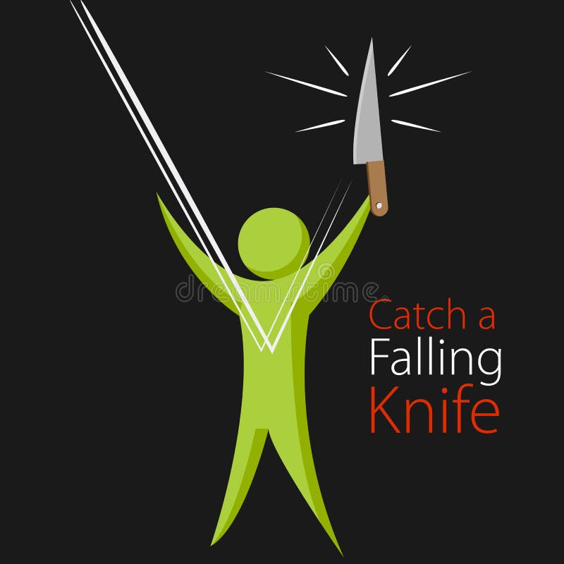 Catch a Falling Knife Metaphor Stock Vector - Illustration of metaphor ...