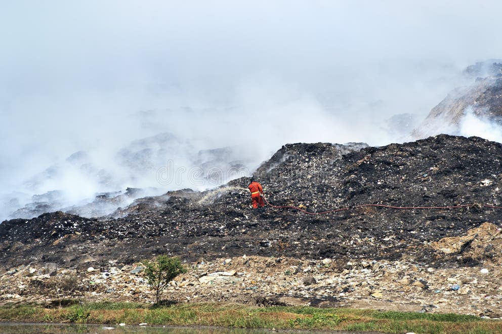 Catch fire at midden stock image. Image of industry, junk - 75745311