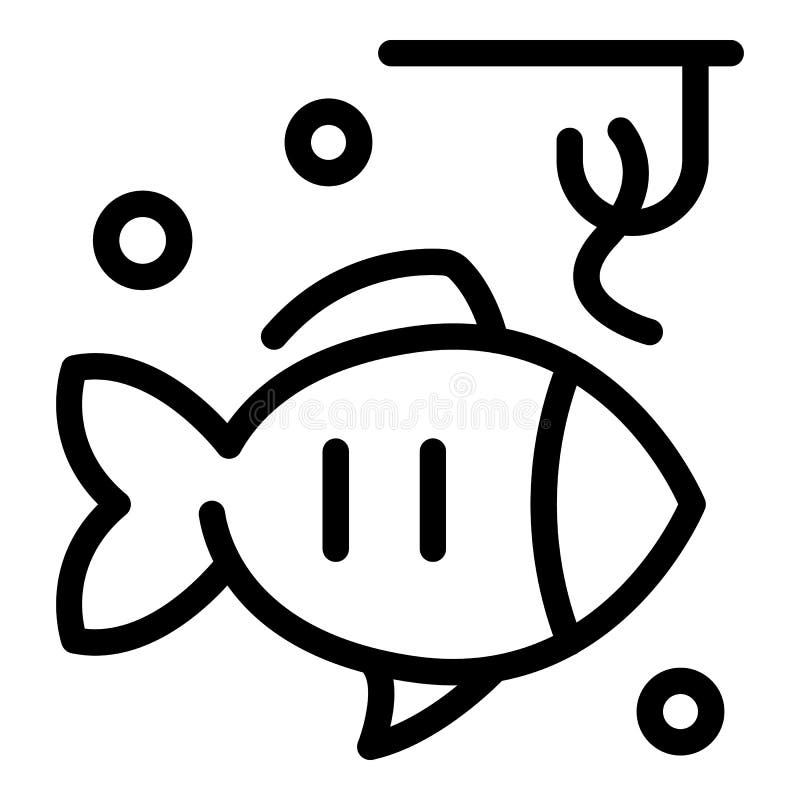 Fish Catch Net Icon, Outline Style Stock Vector - Illustration of ...