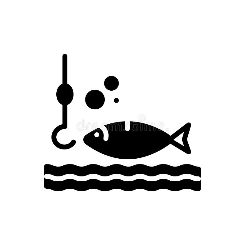 Black Solid Icon for Catch, Fishing and Barbed Stock Vector ...