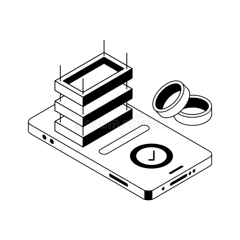 Catch a Sight of this Amazing Isometric Icon Showing Construction App ...