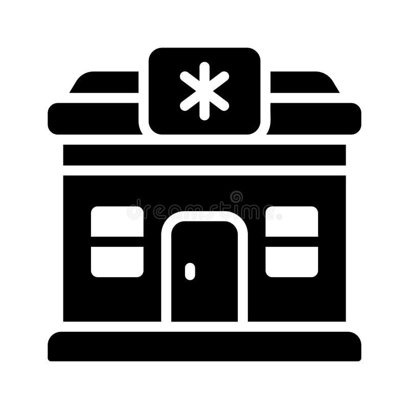 Catch a Sight of this Glyph Icon Showing Pharmacy Building Stock Vector ...
