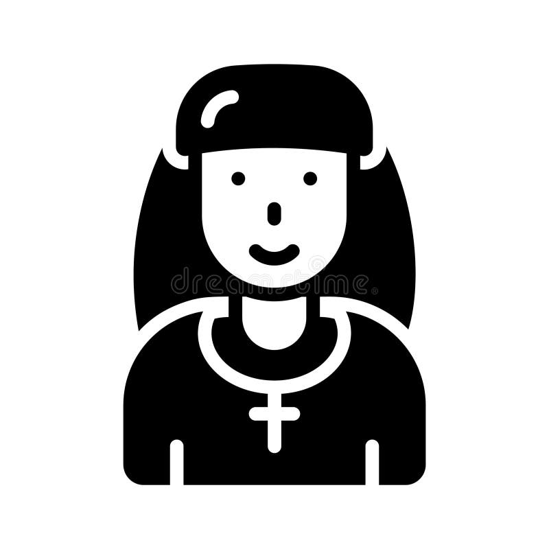 Catch a Sight of this Trendy Glyph Icon Depicting Nun Character Stock ...