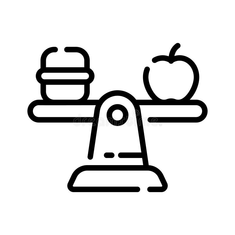 Catch a Sight of this Trendy Outline Icon of Balance Diet Stock Vector ...