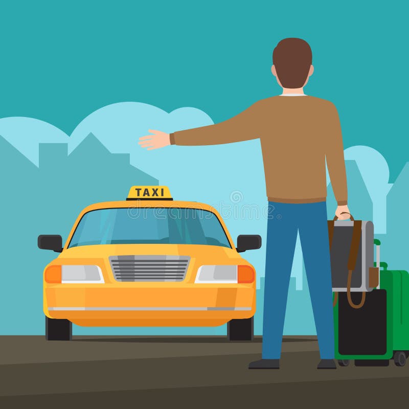 Catch a Taxi Concept Illustration Stock Vector - Illustration of ...