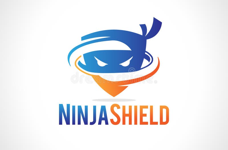 Catch the Thief Ninja Shield Security Logo Design Stock Illustration ...