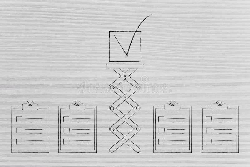 Group of Lists with Tasks To Do and Oversize Tick Popping Up on Stock ...