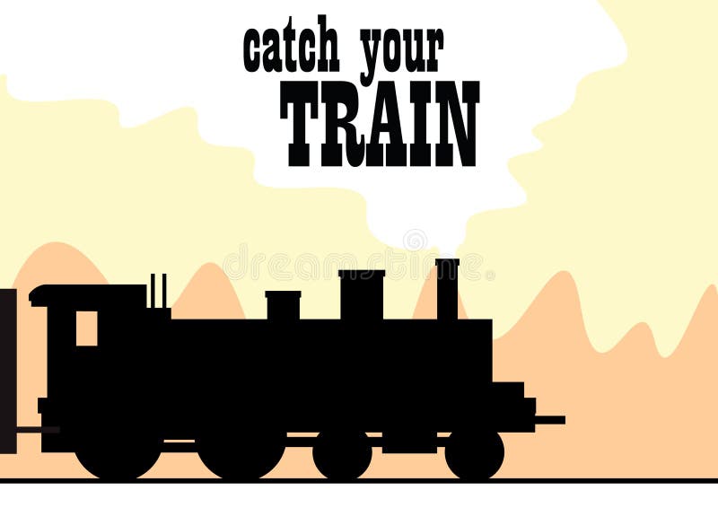 Catch Your Train stock vector. Illustration of western - 12198939