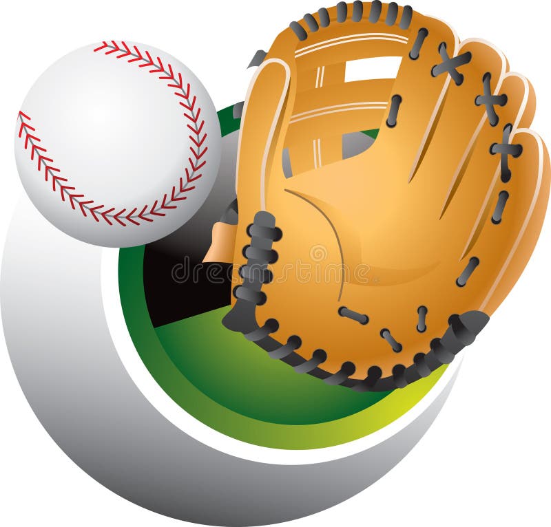 Baseball Mitt And Ball Isolated With Clipping Path Stock Vector ...