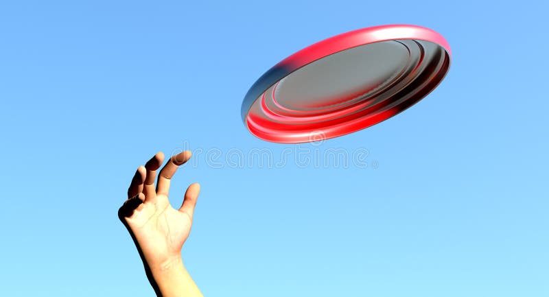 Catching a Disc stock illustration. Illustration of open - 58801963