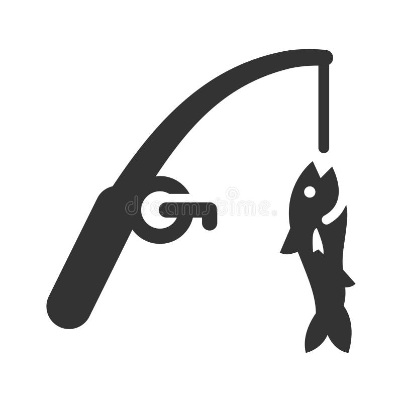 Catching fish icon stock vector. Illustration of catching - 335395642