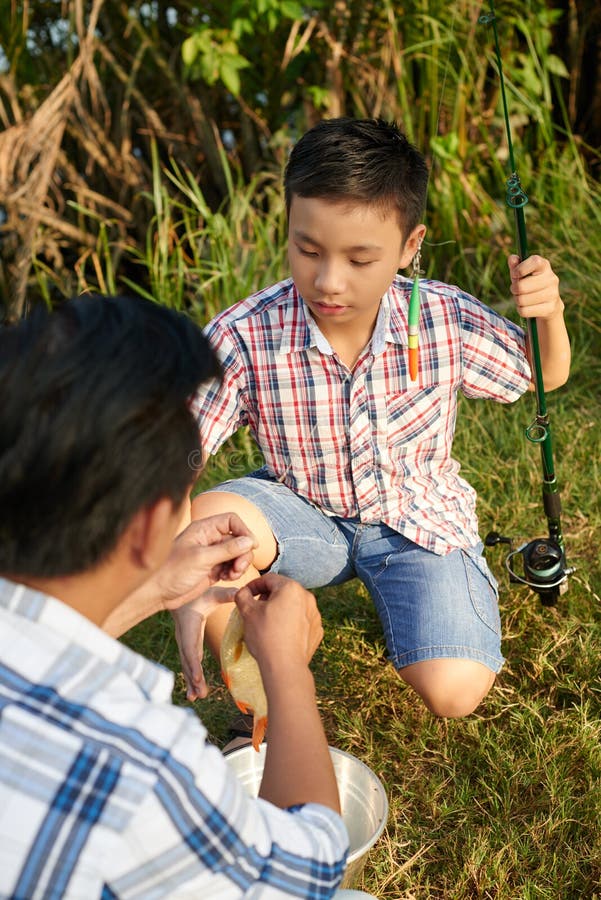 Catching fish stock photo. Image of people, hook, childhood - 85311900