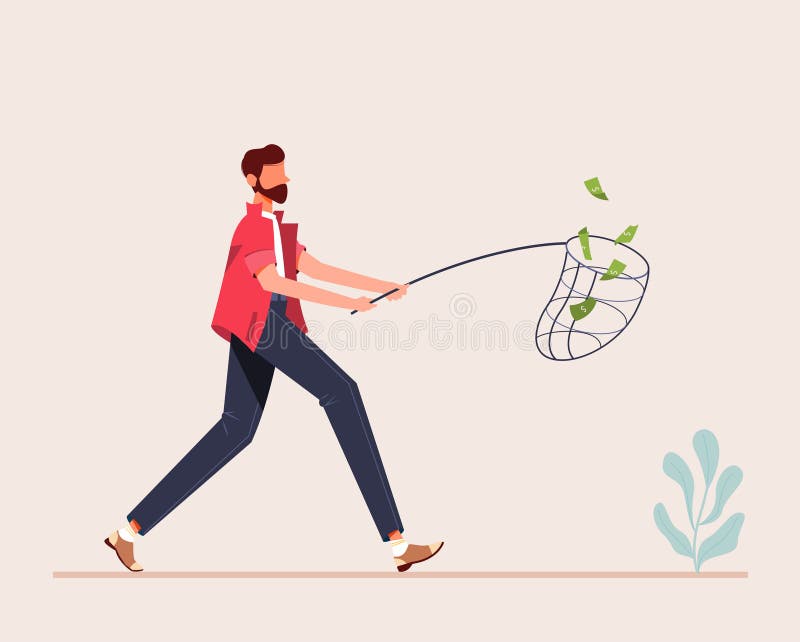 Catching Money stock vector. Illustration of finance - 312481061
