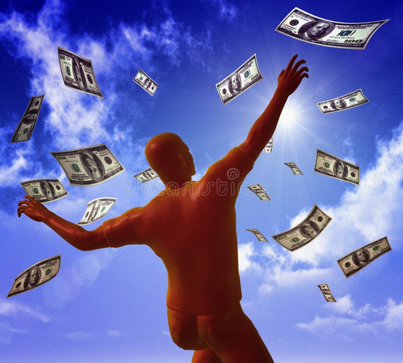 Catching Money On The Sky Picture. Image: 9455163