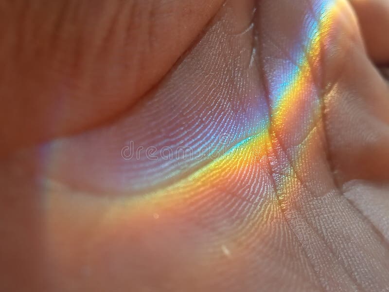 Catching Rainbow in a Hand stock photo. Image of leaf - 233048644
