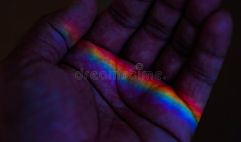 Catching the Rainbow Im Hand Stock Image - Image of green, finger ...