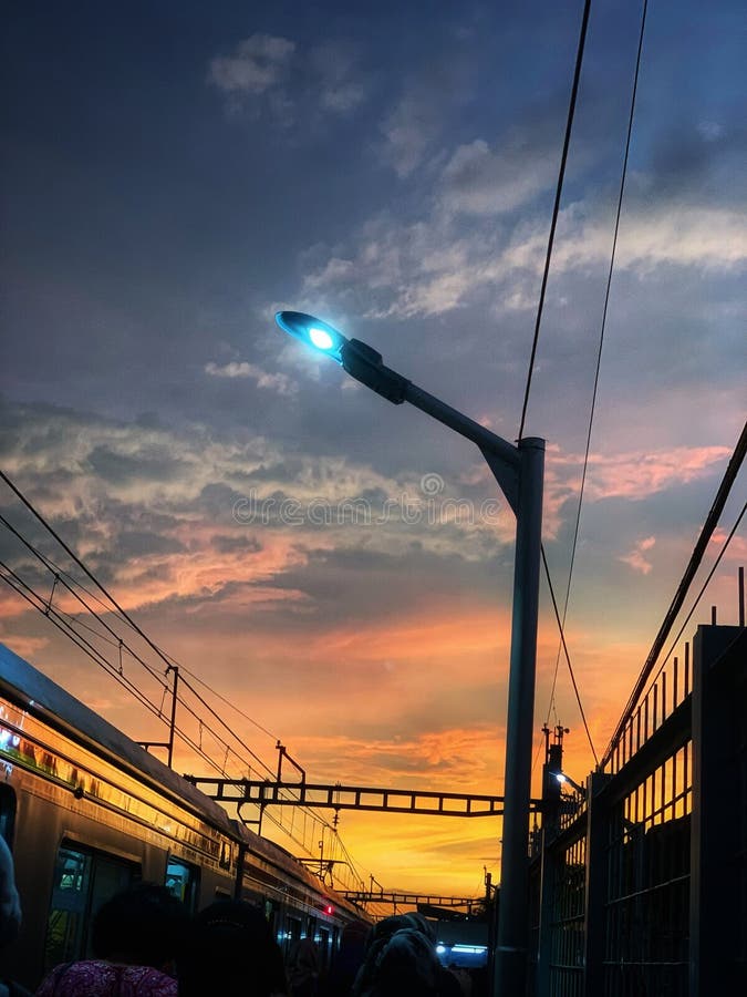 Catching sunset stock photo. Image of blue, station - 268405334