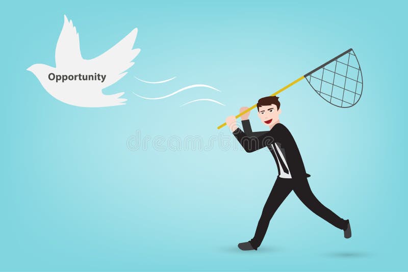 Catching Up the Opportunity Stock Vector - Illustration of hunt, catch ...