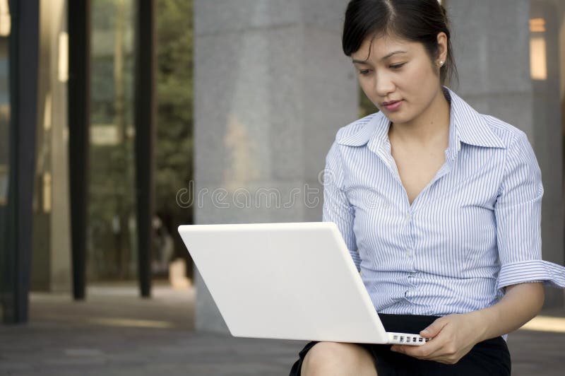 Catching Up On Some Work, Surfing The Web Stock Image - Image of ...