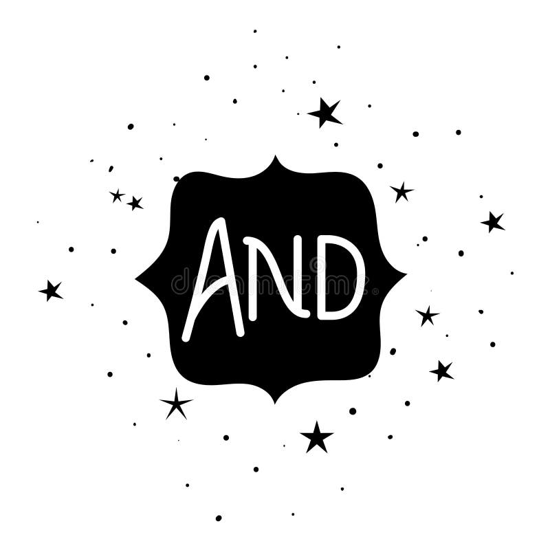 And Catchword in a Square Over White Background Stock Vector ...