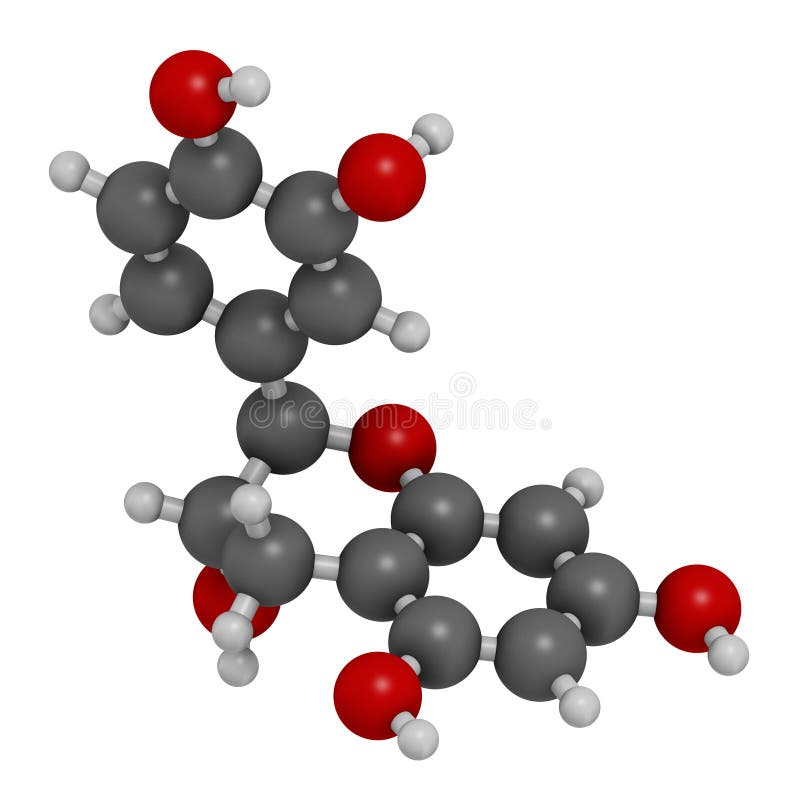 Catechin, Flavonoid, C15H14O6 Molecule. it is Flavanol, a Type of ...