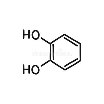 Catechol Chemical Formula Doodle Icon, Vector Illustration Stock ...
