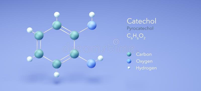 Catechol, Pyrocatechol. Molecular Structures, 3d Rendering, Structural ...