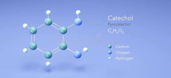 Catechol, Pyrocatechol. Molecular Structures, 3d Rendering, Structural ...