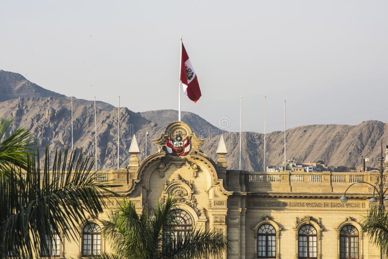 Facade of a President Palace, Lima, Peru Stock Image - Image of ...