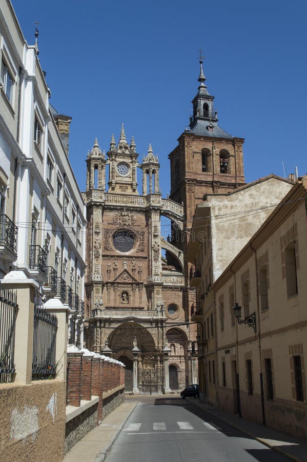 ASTORGA, ESPANHA - CATEDRAL SANTA MARIA Imagem de Stock - Imagem de ...