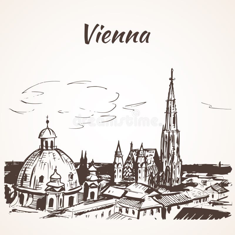 Catedral Del St Stephen, Viena Ilustración del Vector - Ilustración de ...