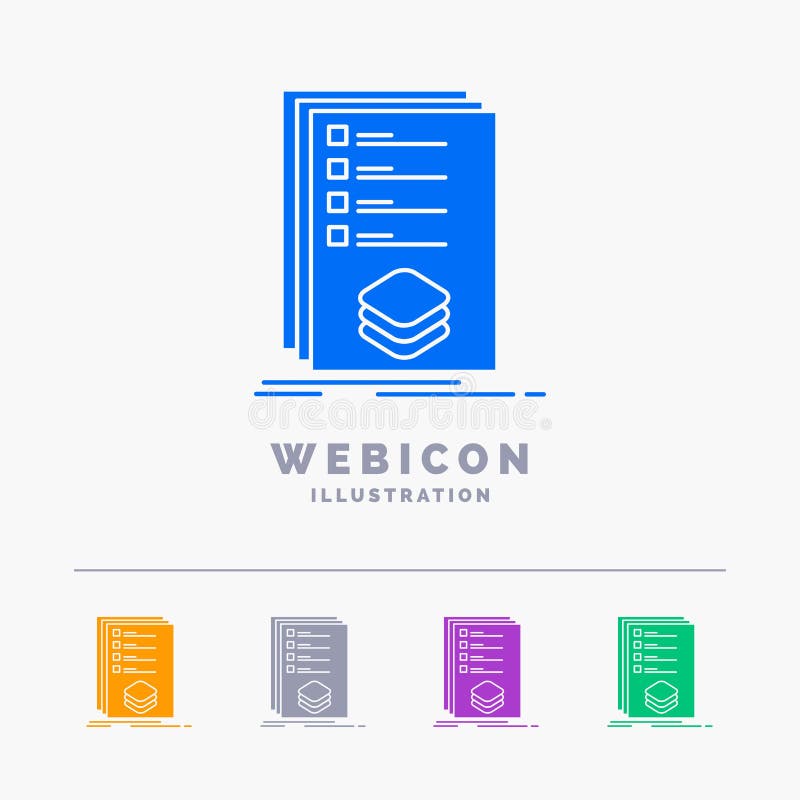 Categories, Check, List, Listing, Mark 5 Color Glyph Web Icon Template ...