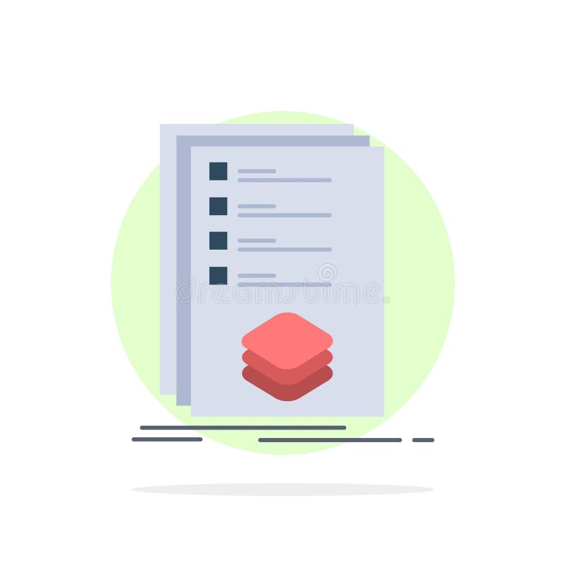 Categories, Check, List, Listing, Mark Flat Color Icon Vector Stock ...