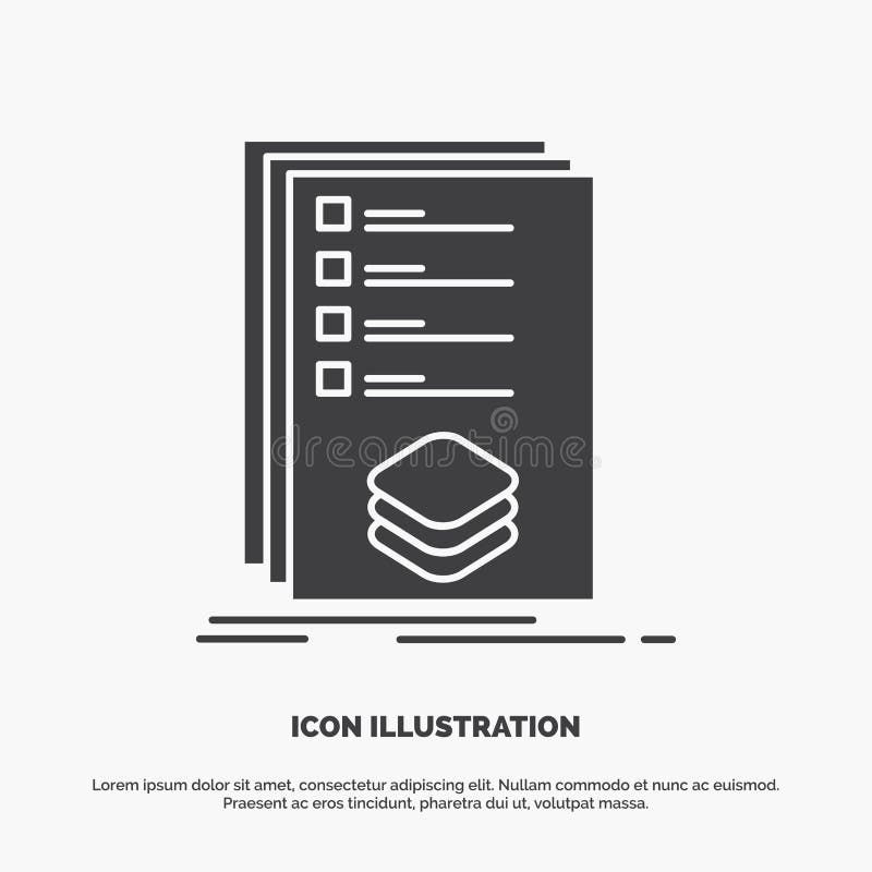 Categories, Check, List, Listing, Mark Icon. Glyph Vector Gray Symbol ...