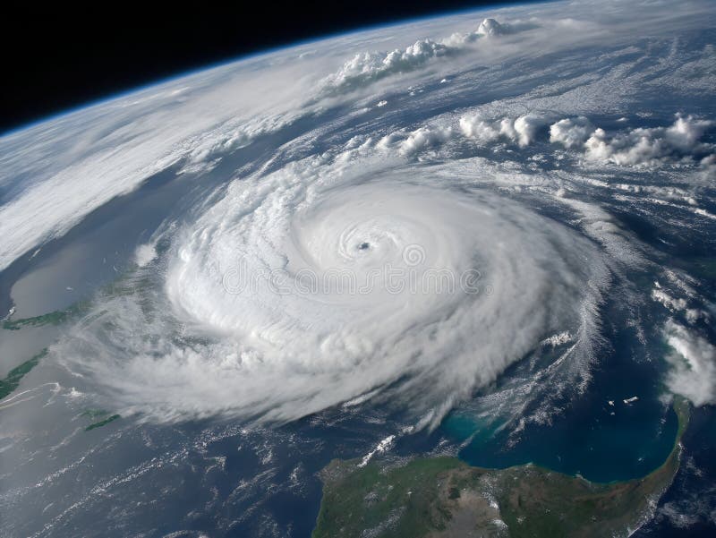 Category 5 Hurricane from the Unique Perspective of the International Space Station Stock ...