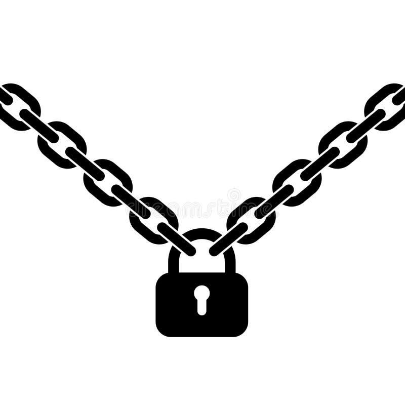 Icona A Catena Del Metallo E Del Lucchetto Illustrazione Vettoriale ...