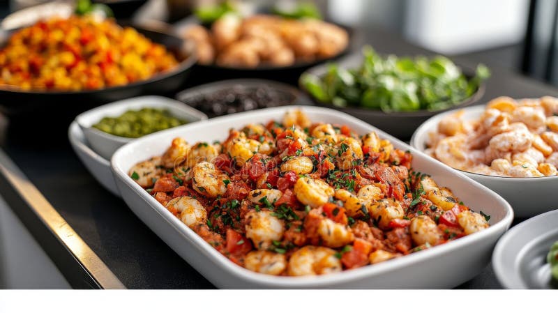 A Catered Event or Restaurant Often Features a Buffet Table Laden with ...