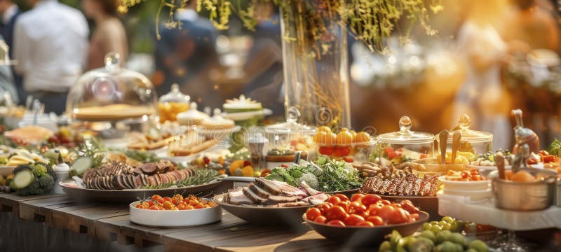 A Catered Feast of Fresh Fruits, Vegetables, and Savory Meats for a ...