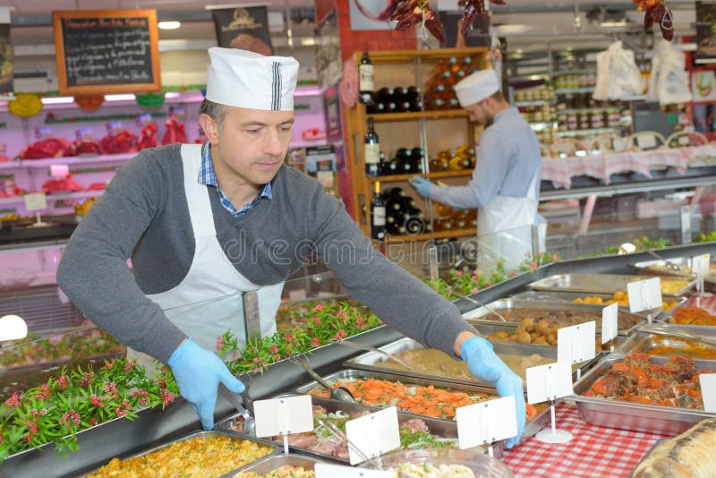 Caterer Arranging Trays Food Stock Image - Image of cook, vegetables ...