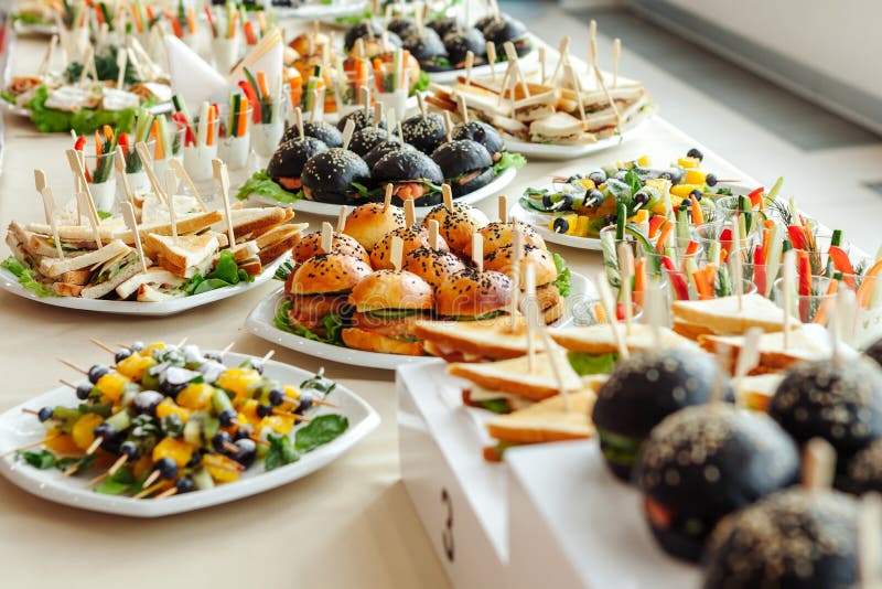 Catering, Buffet at the Event with Various Snacks Stock Photo - Image ...