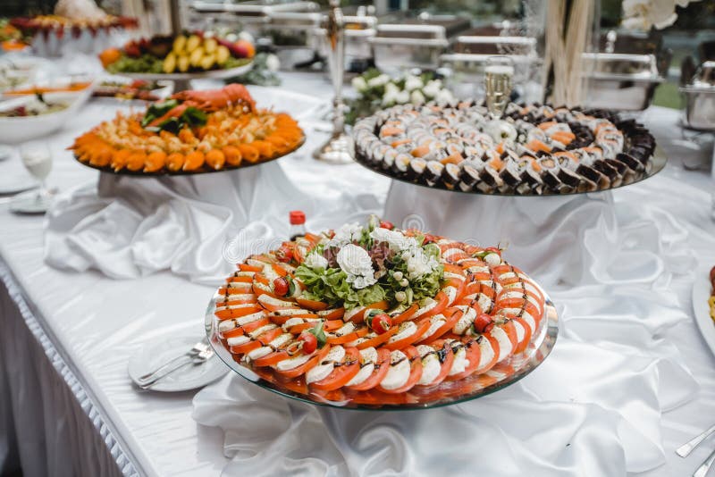 Catering Wedding Buffet for Events Stock Photo - Image of reception ...