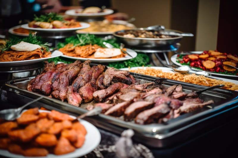 Catering Buffet. Generate Ai Stock Illustration - Illustration of ...