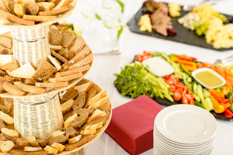 Catering Buffet Served Food on Banquet Table Stock Image - Image of ...